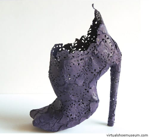 Purple paper stiletto - virtualshoemuseum.com