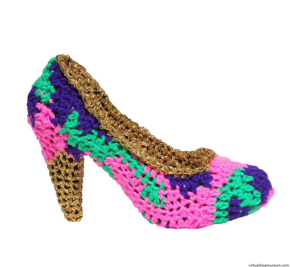Crocheted high heel - virtualshoemuseum.com